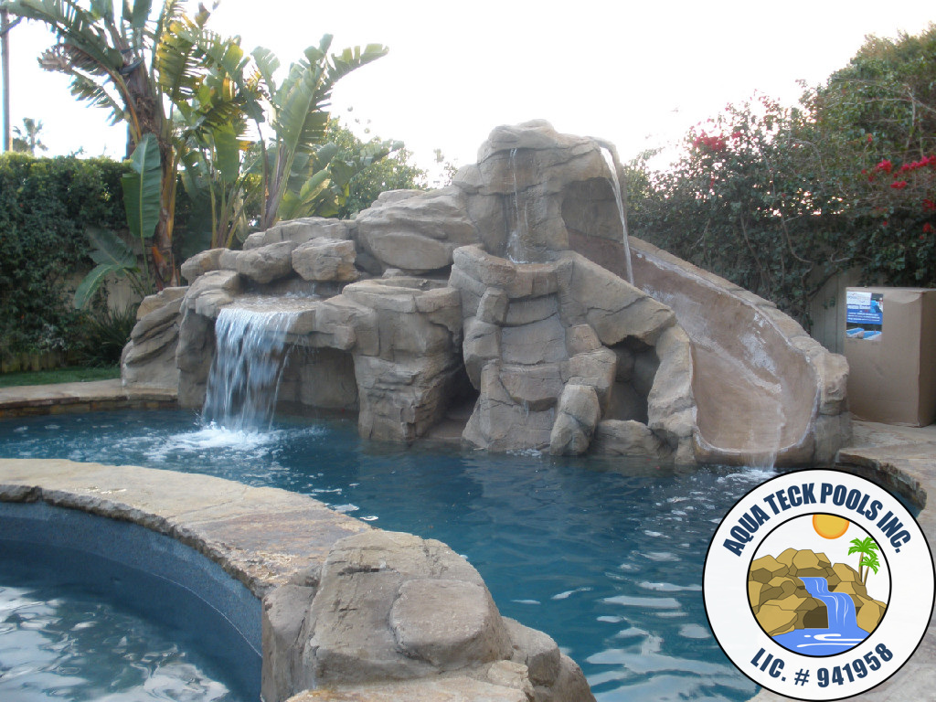 Swimming Pool Rock Waterfalls - Artificial Rock Pool Contractor Los ...