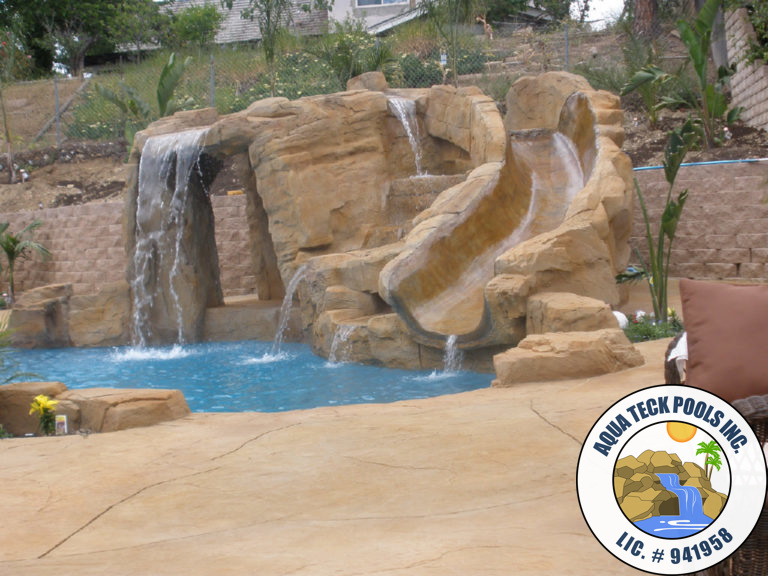 Swimming Pool Rock Waterfalls - Artificial Rock Pool Contractor Los ...