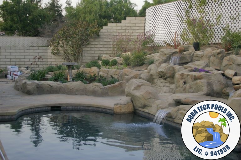 Swimming Pool Rock Waterfalls - Artificial Rock Pool Contractor Los ...