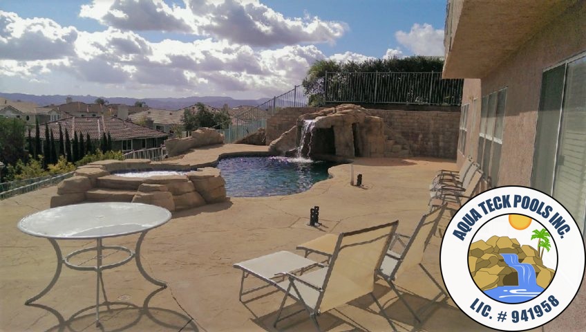 Swimming Pool Rock Waterfalls - Artificial Rock Pool Contractor Los ...